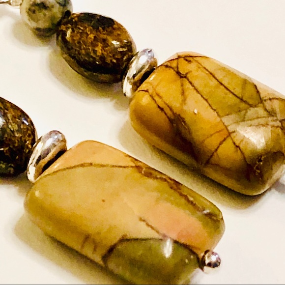 JK Designs | Jewelry | Golden Brown Picasso Jasper Bronzite Earrings ...